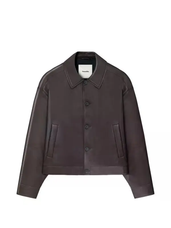 Nanushka Zaler Cropped Leather Jacket