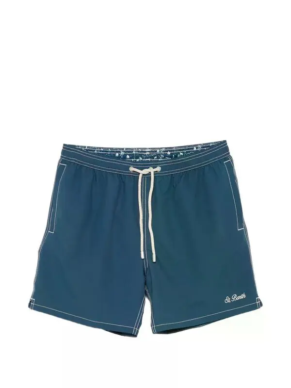 MC2 SAINT BARTH Contrast-trim Swim Shorts - Blue