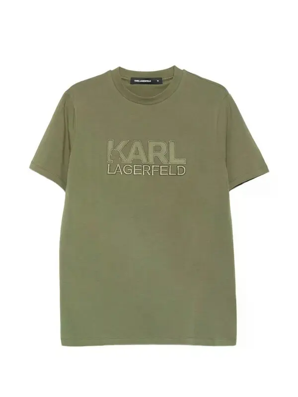 Karl Lagerfeld Logo-embroidered T-shirt - Green