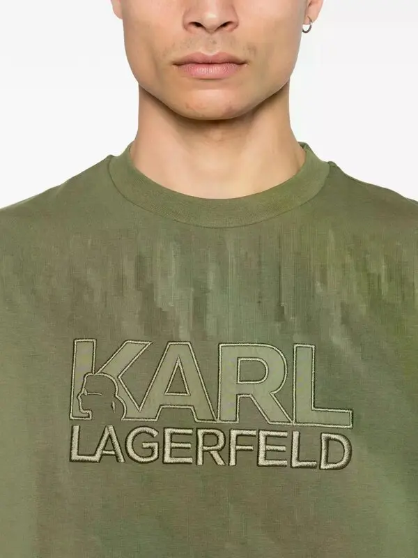 Karl Lagerfeld Logo-embroidered T-shirt