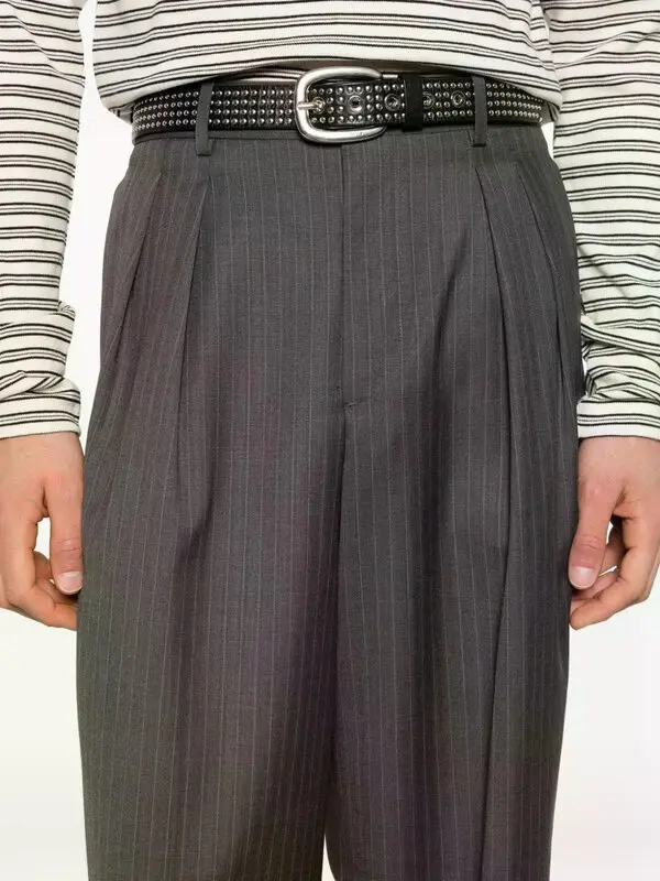 TONYWACK Striped Pleated Trousers