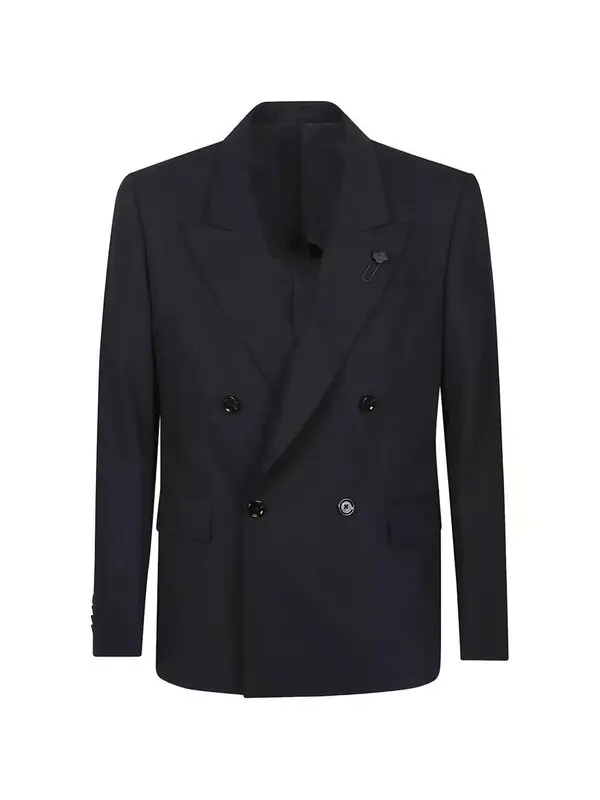 LARDINI Double-breasted Blazer - Blue