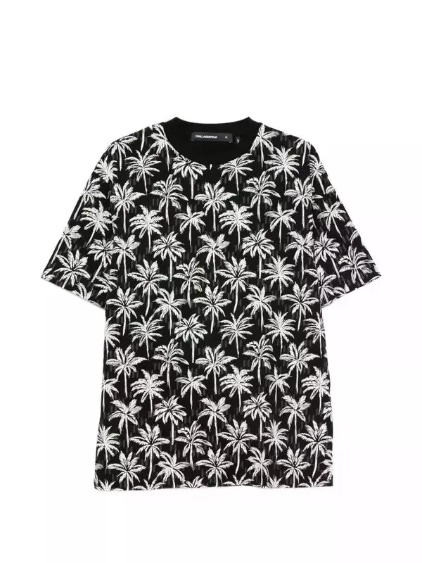 Karl Lagerfeld Palm-print T-shirt - Black
