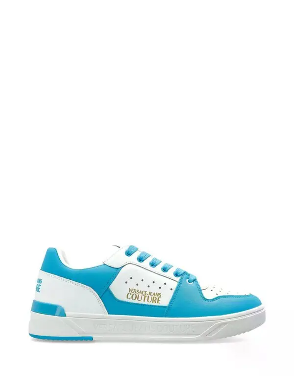 Versace Leather Logo Sneakers - Blue