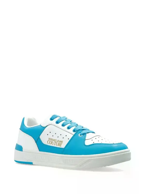Versace Leather Logo Sneakers - Blue