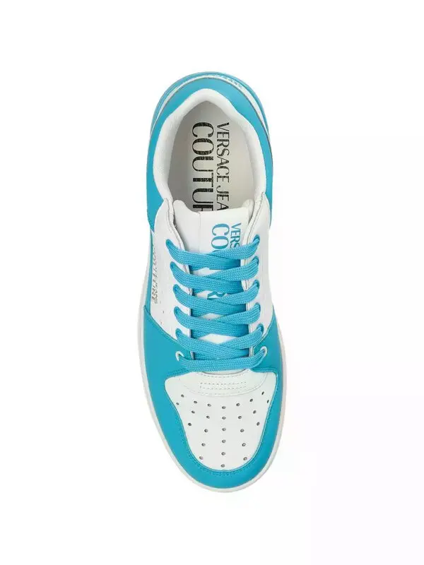 Versace Leather Logo Sneakers - Blue