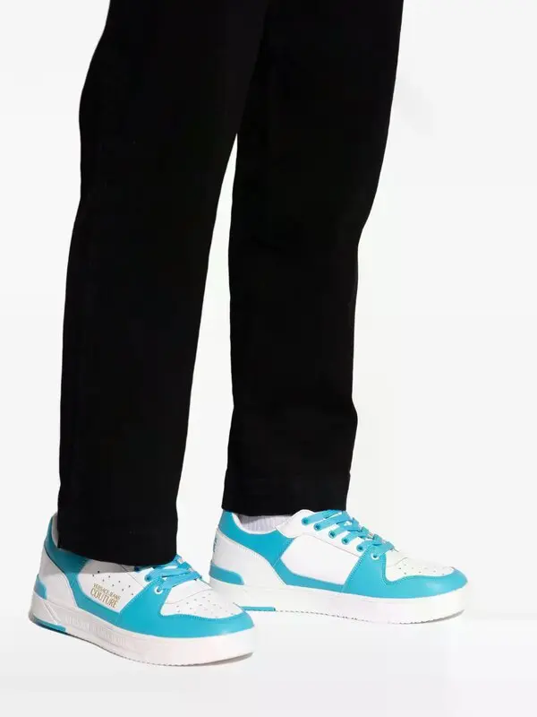 Versace Leather Logo Sneakers - Blue
