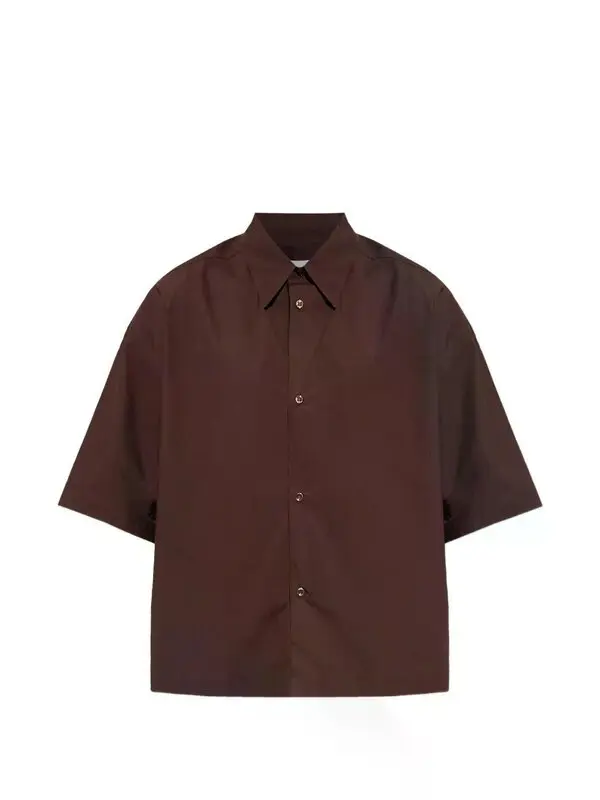 Studio Nicholson Poplin Short-sleeved Shirt - Brown