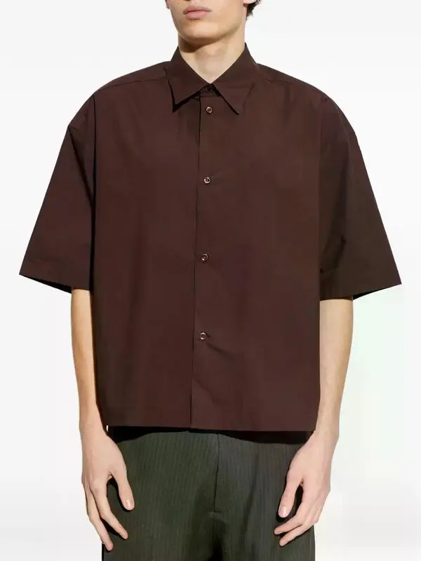 Studio Nicholson Poplin Short-sleeved Shirt - Brown