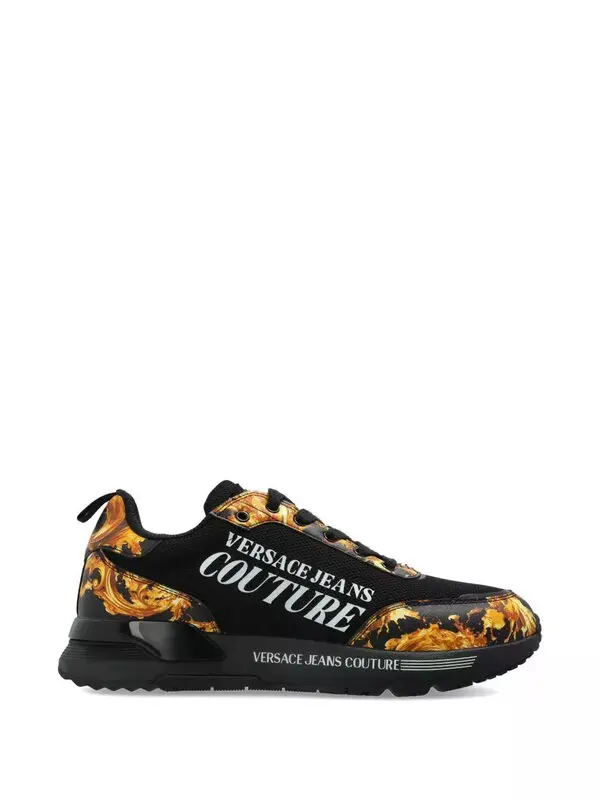 Versace Dynamic Baroque-print Lace-up Sneakers - Black