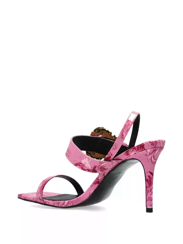 Versace Emily Buckle Heeled Sandals - Pink