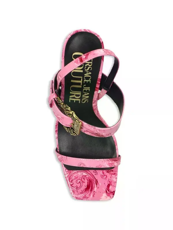 Versace Emily Buckle Heeled Sandals - Pink