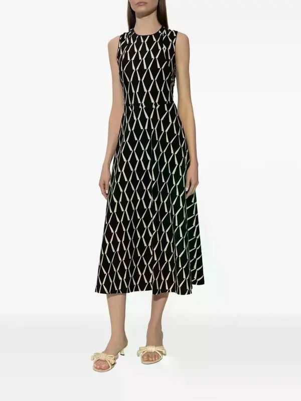 Max Mara Patterned Jersey Midi Dress