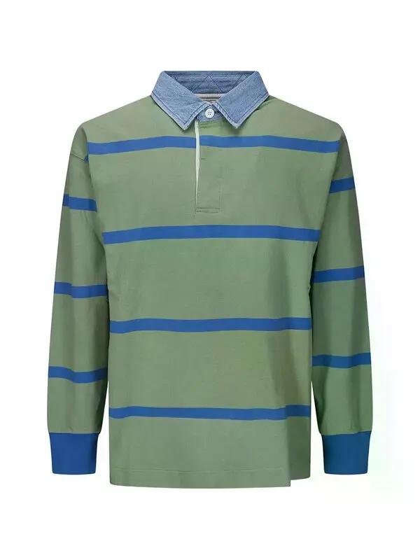 Gramicci Striped Polo Shirt - Green