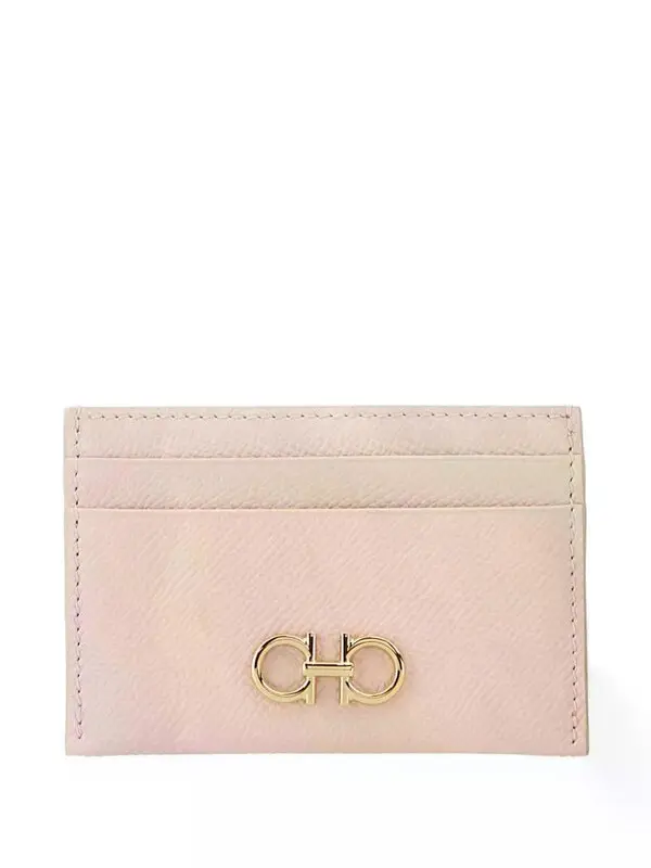 FERRAGAMO Gancini Leather Card Holder - Pink