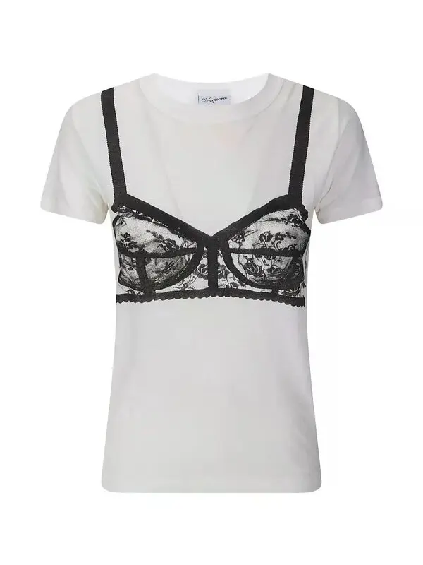 Vaquera Bra-print T-shirt - White