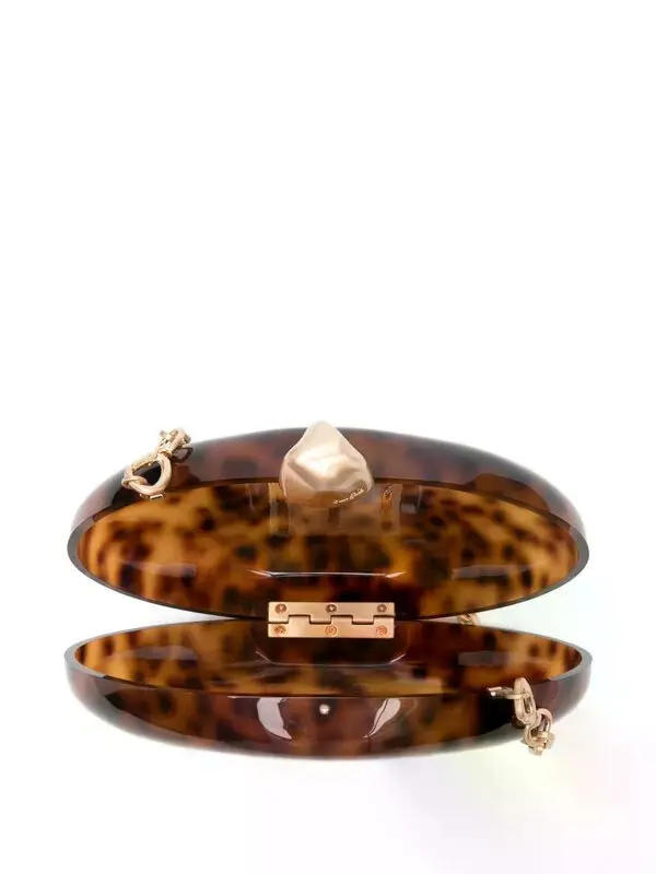 Cult Gaia Eviana Tortoiseshell-effect Clutch Bag - Brown