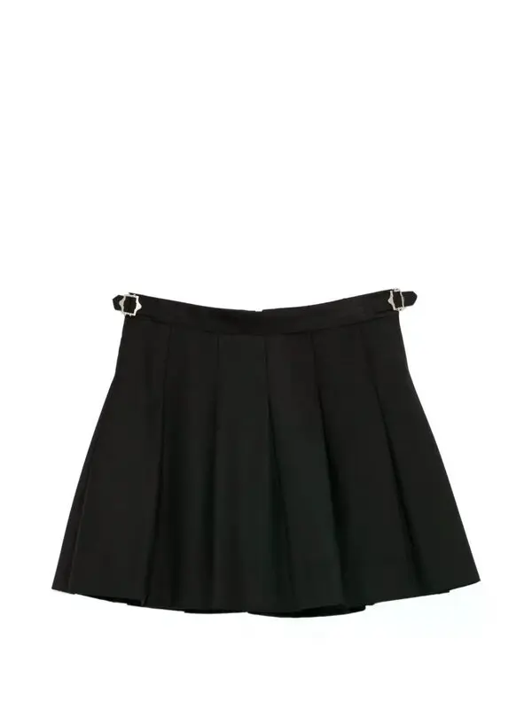 DUNST Buckle Pleated Mini Skirt - Black