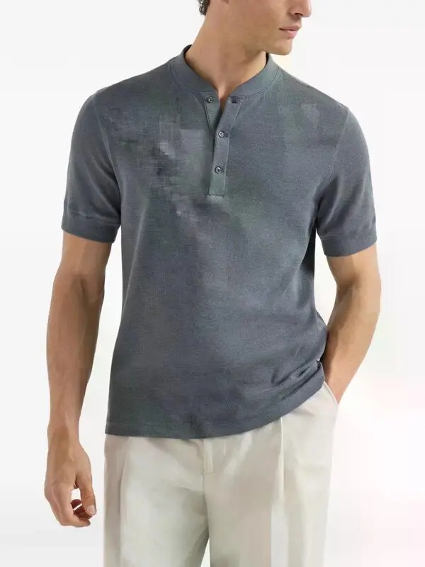 Brunello Cucinelli Cotton Jersey Henley Top