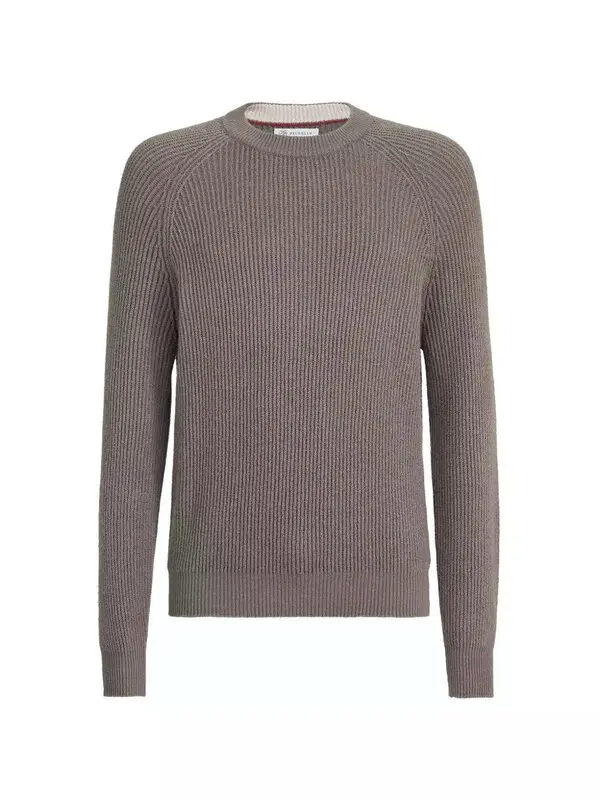 Brunello Cucinelli Malfilé Cotton English Rib Sweater - Purple