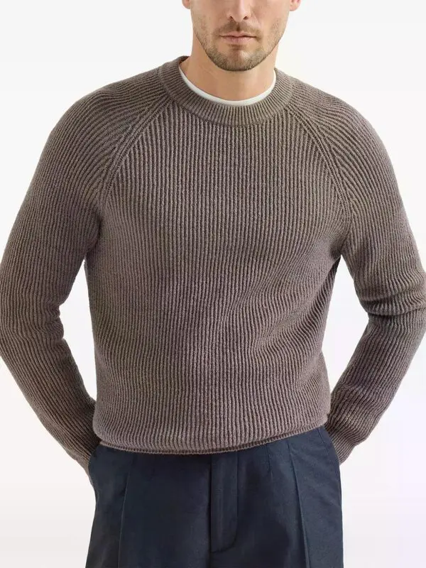 Brunello Cucinelli Ribbed Crew-neck Sweater - Purple