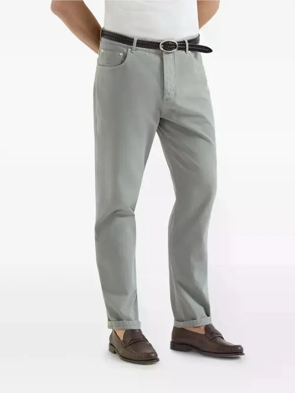Brunello Cucinelli Garment-dyed Trousers - Green