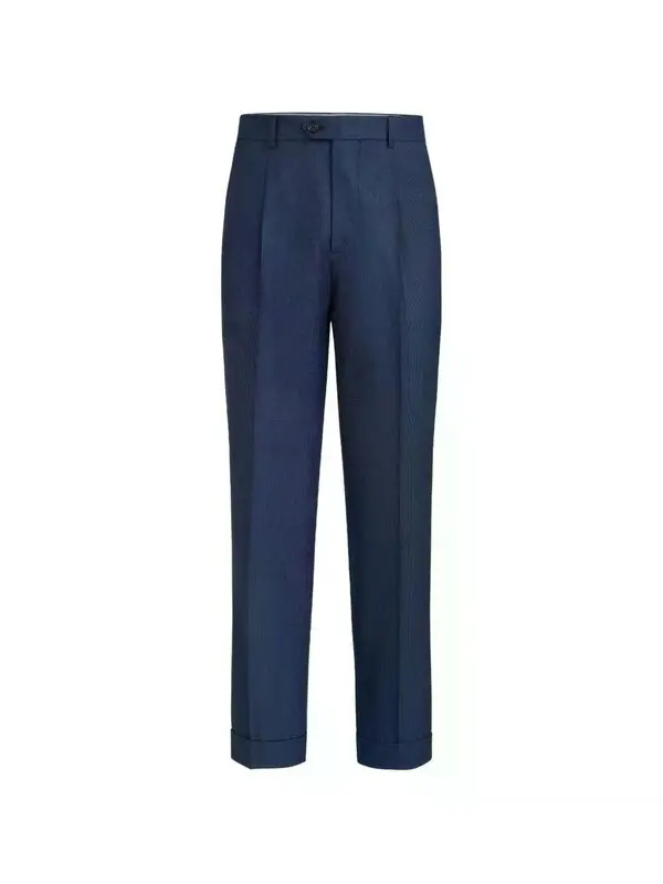 Brunello Cucinelli Virgin Wool Houndstooth Trousers - Blue