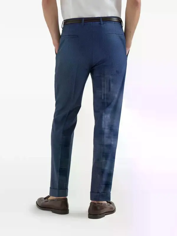 Brunello Cucinelli Virgin Wool Houndstooth Trousers - Blue
