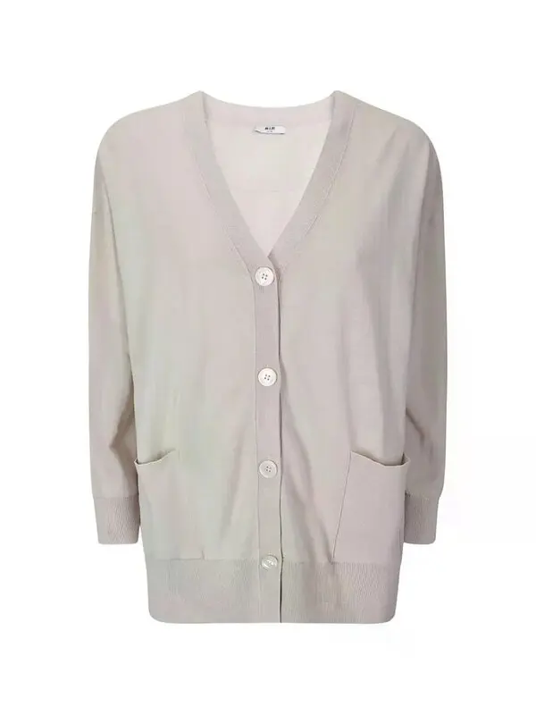 M.S.M MILANO V-neck Buttoned Cardigan - Neutrals