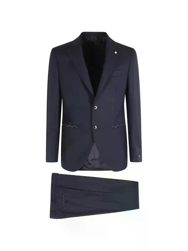 LUIGI BIANCHI MANTOVA Notched Lapels Suit - Blue