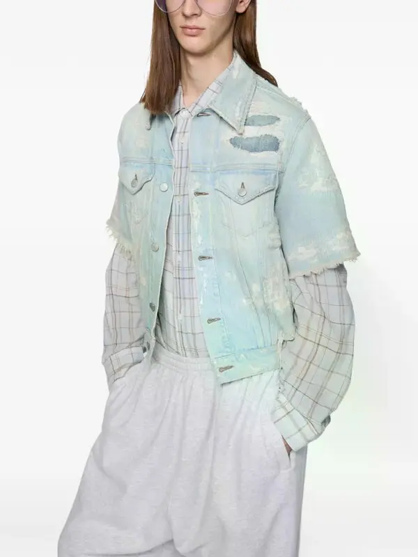 Acne Studios Distressed Denim Jacket - Blue