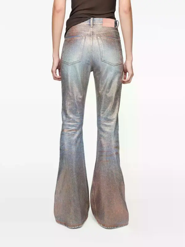 Acne Studios Fitted Glitter Bell-bottom Trousers - Blue