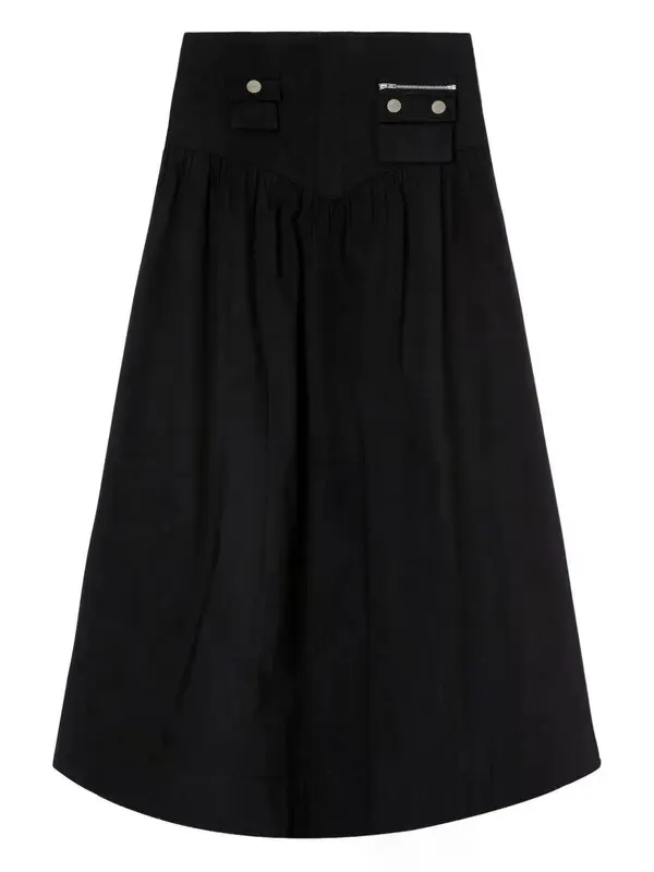 GANNI Pocket-detail Skirt - Black