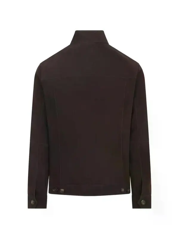 Canali Button Zip Lambskin Jacket