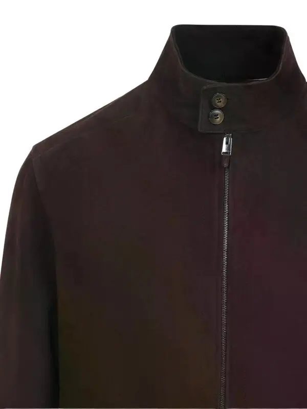 Canali Button Zip Lambskin Jacket