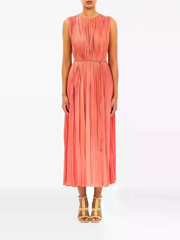 Ulla Johnson Fianna Pleated Midi Dress - Orange