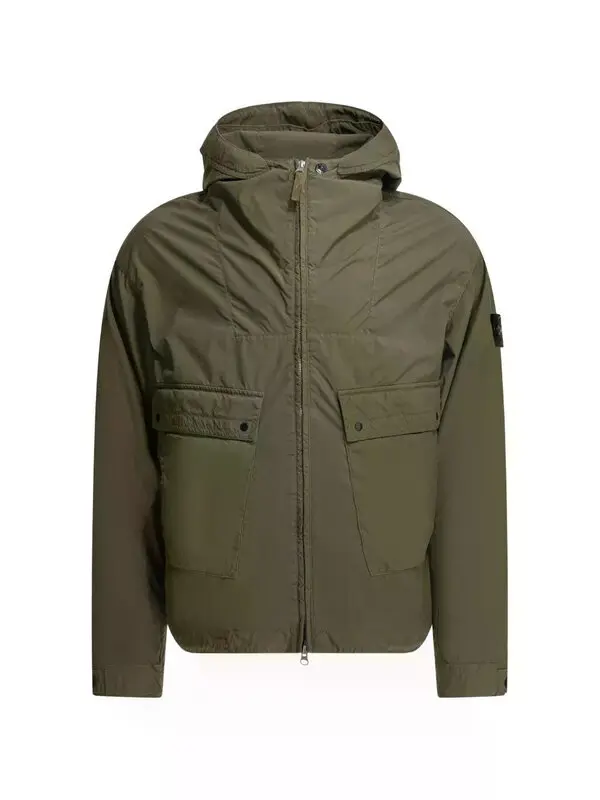 Stone Island Hooded Front-pocket Coat - Green