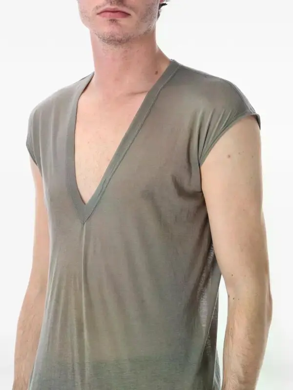 Rick Owens Deep V-neck Sleeveless T-shirt - Grey