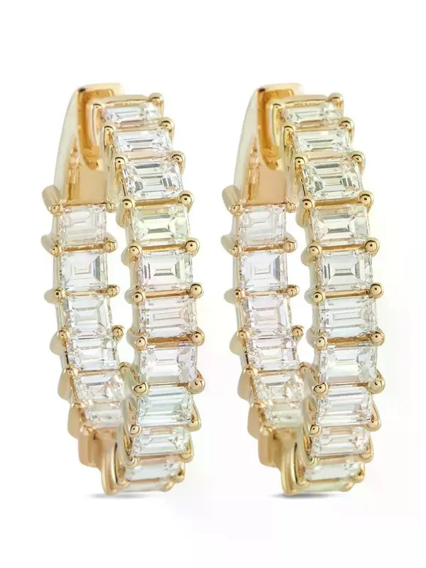 LB EXCLUSIVE Diamond Hoop Earrings - Gold
