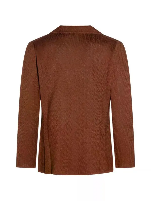 LARDINI Herringbone Pocket Jacket - Brown