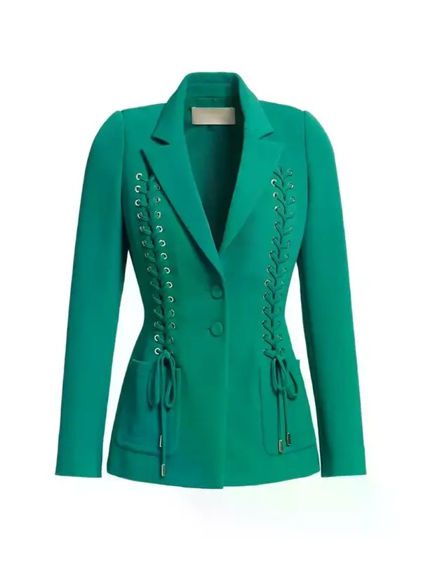 Elie Saab Cady Lace-up Blazer - Green