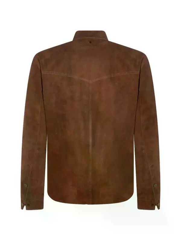 SALVATORE SANTORO Buttoned Flap-pocket Leather Jacket