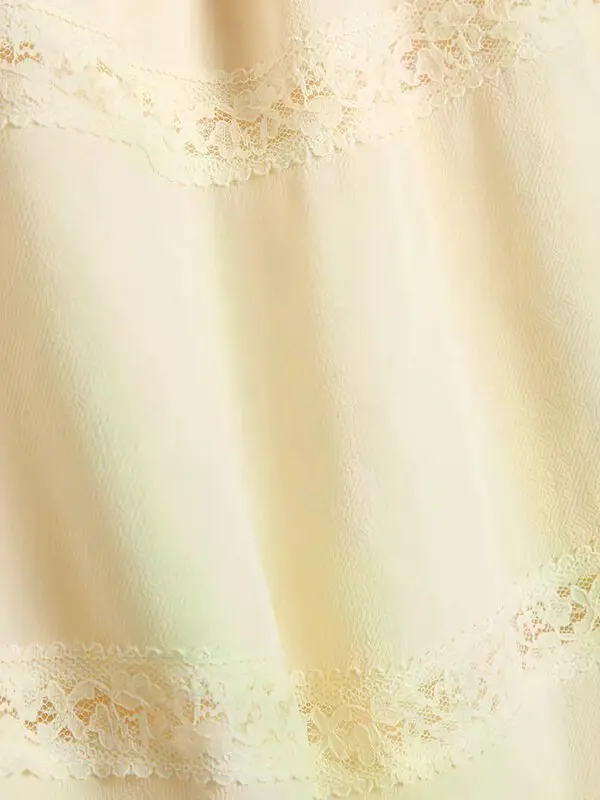 REFORMATION Laverna Lace Ruched Midi Dress