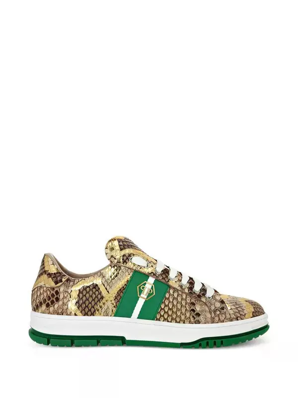 Philipp Plein Python Leather Sneakers - Brown