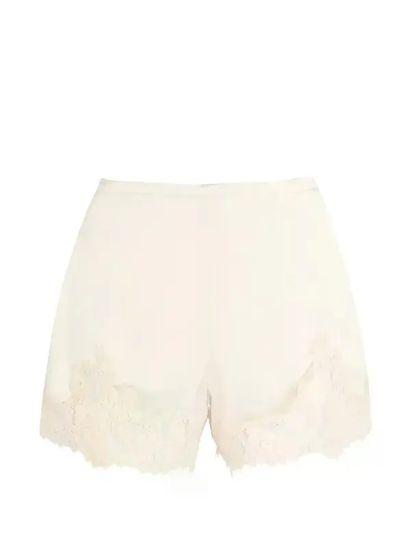 REFORMATION Lace Trim Shorts - Neutrals