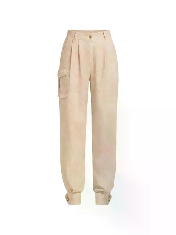 Elie Saab Cargo Linen Trousers - Neutrals
