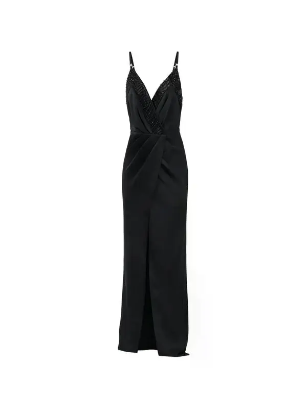 Elisabetta Franchi Beaded Sleeveless Dress - Black