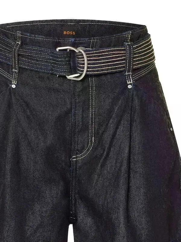 BOSS Belted Denim Shorts