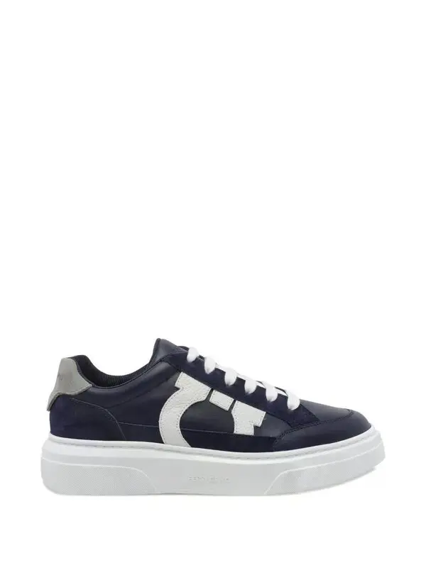 FERRAGAMO Gancini Round-toe Sneakers - Blue