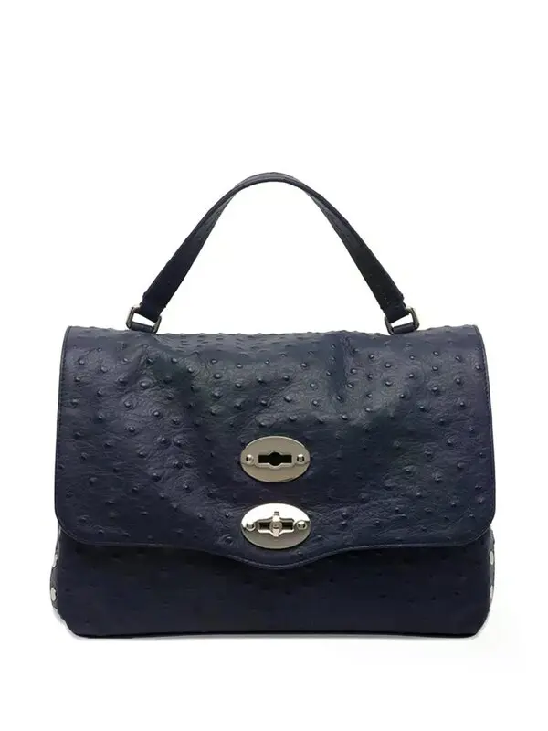 ZANELLATO Postina Cactus Turn-lock Leather Tote Bag - Blue